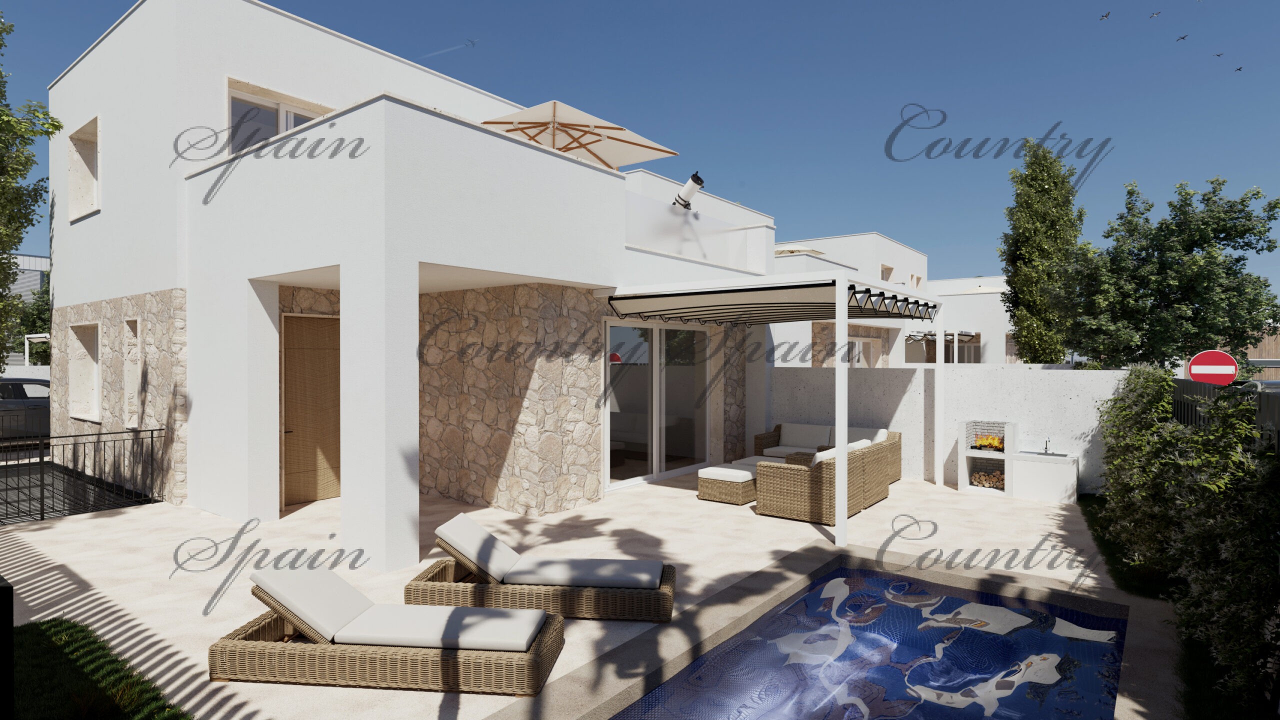 New build villa with pool in walking distance to town | Country Spain